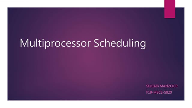 Multiprocessor Scheduling Pptx Computing Technology And Computing 0004