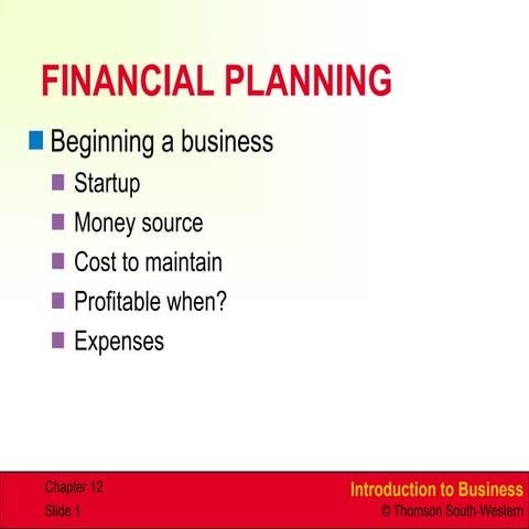 Chap 12 | PPT | Business Accounting & Finance | Business