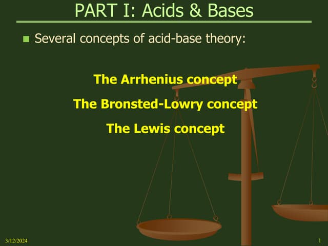 Bronsted Lowry Acids and Bases in chemisty . pptx | PPTX