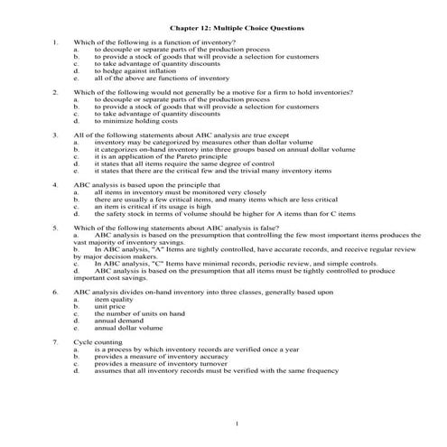 Chap12 mc questions&answers | PDF