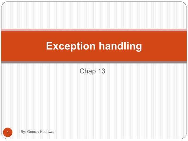 Exception Handling In Cpp Ppt