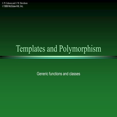 Templates and Polymorphism in C++ Programming | PPT