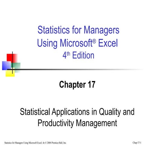 Statistical Applications in Quality and Productivity Management | PPT
