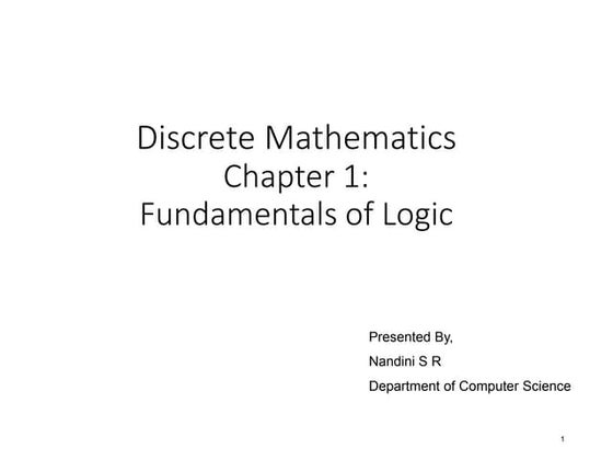 Mathematical Logic - Part 1 | PPT | Physics | Science