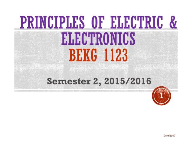 BASIC ELECTRICAL Lesson 1 Fundamentals.ppt