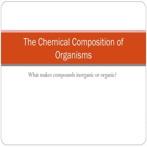 Chap 1 chemical_composition_of_the_cell | PPT | Chemistry | Science