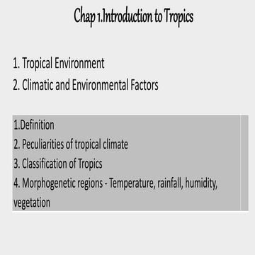 Introduction to Tropical Geomorphology | PPTX