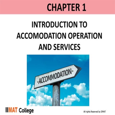 Introduction to Accommodation Operation and Services | PDF