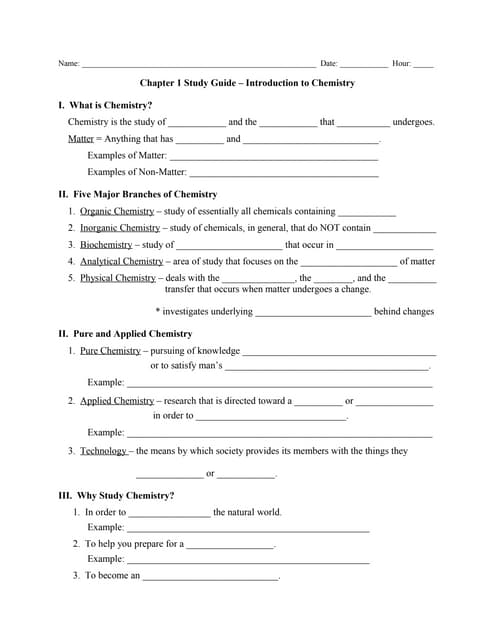 Chapter 1 - Introduction to Chemistry | PPT