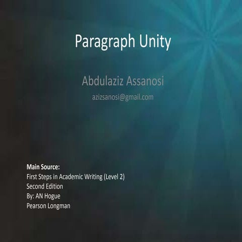 Chap2.3 paragraph unity | PPTX