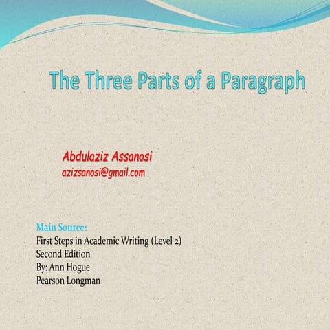 Chap2.2 the three parts of a paragraph | PPT