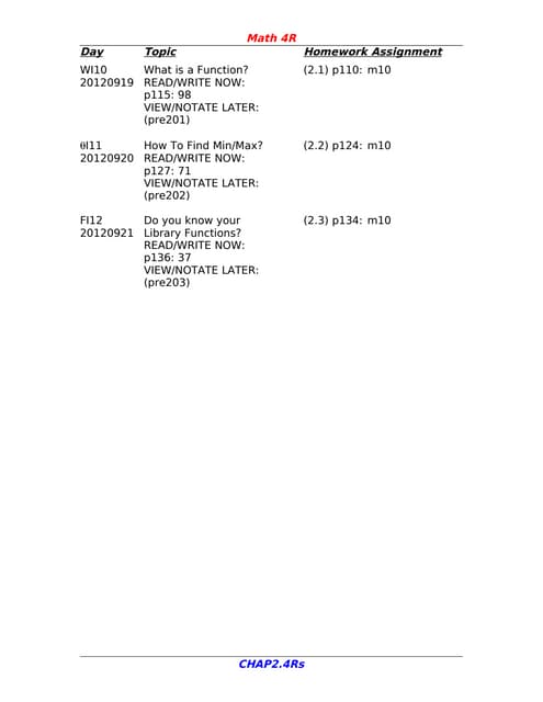4H2012 Chapter 4 Assignments | PDF