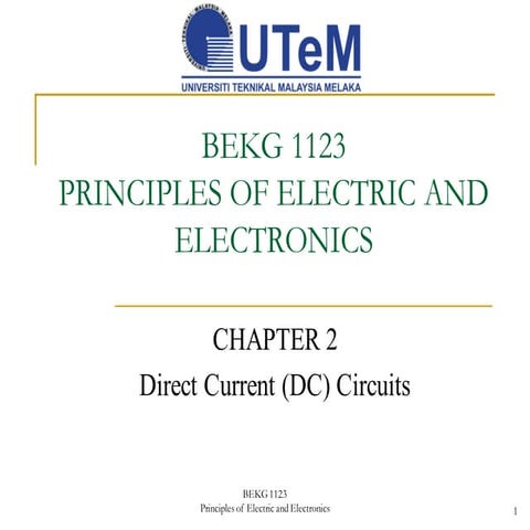 Chapter 2: Direct Current (DC) Circuits | PDF