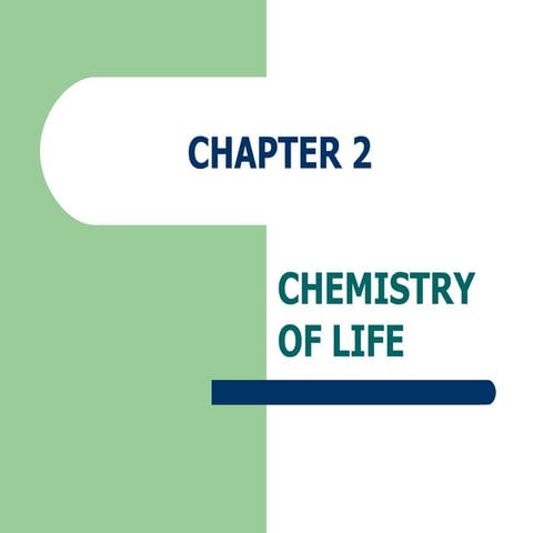 Chap 2 Chemistry Of Life | PPT