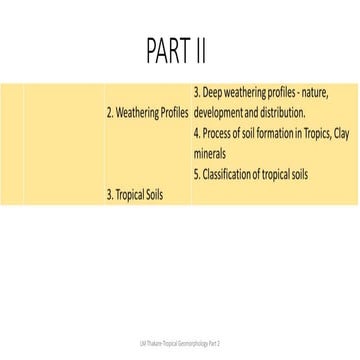 Chap 2 tropical geomorphology deep weathering in tropics - part 2 | PPTX