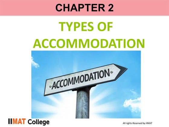 Types of Lodging Accommodations - Tourism & Hospitality Industry | PDF