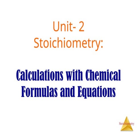 Stoichiometry : Calculations with chemical Formula | PPT
