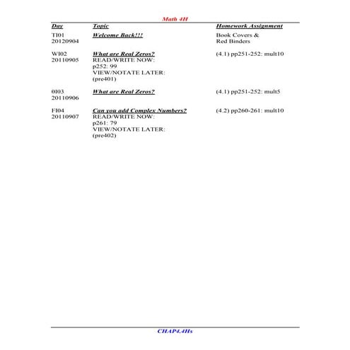 4H2012 Chapter 4 Assignments | PDF