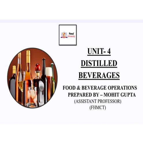 Chap 4- Distilled Beverages.pdf distilled beverages | PDF