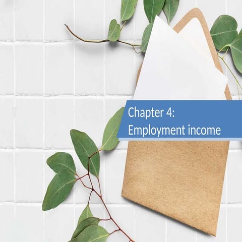Chap 4 Employment Income PRINCIPLE OF TAXATION | PPTX