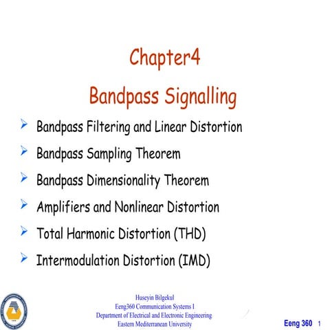 chap4_lecture 2 Bandpass Signals and Systems | PPT