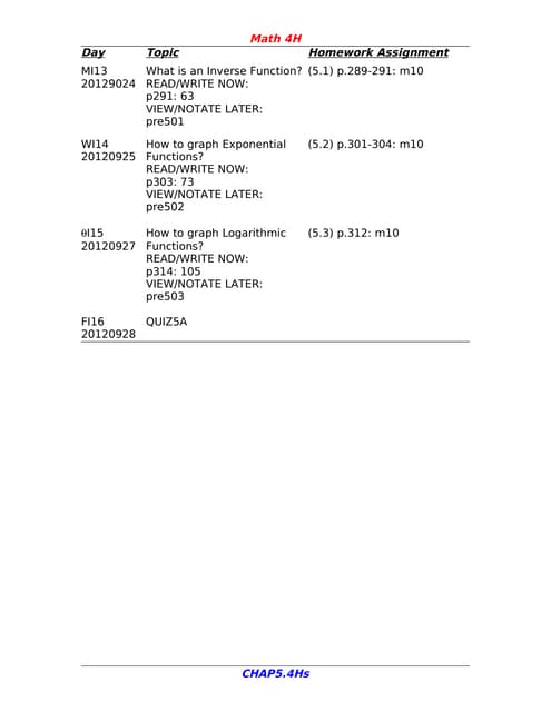 4H2012 Chapter 4 Assignments | PDF