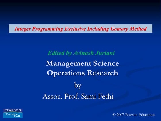 Linear programming | PPTX | Technology & Computing