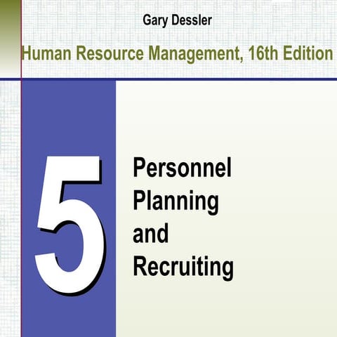 Personnel Planning And Recruiting Chapter 5 Ppt