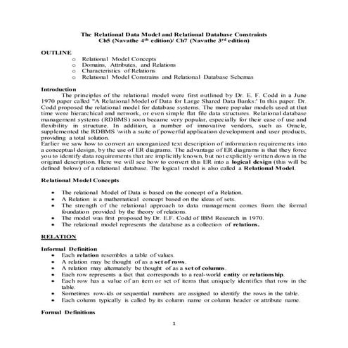 The Relational Data Model And Relational Database Constraints Ch5 8791