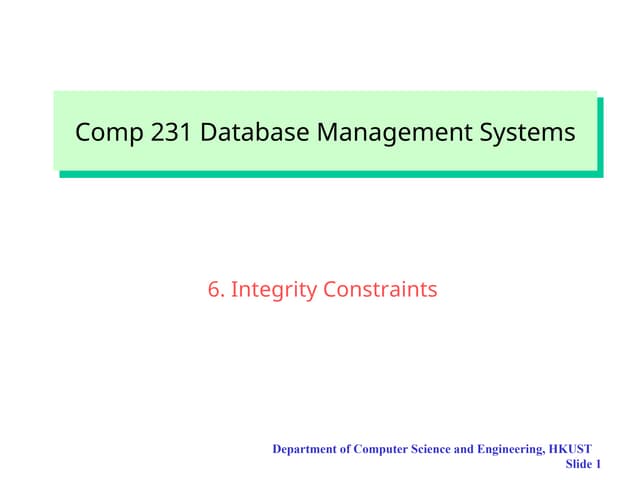 DBMS Integrity rule | PPTX