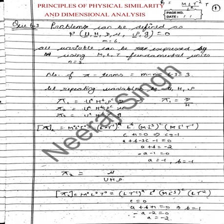 solution of chapter 6 SK SOM (PRINCIPLES OF PHYSICAL SIMILARITY AND DIMENSIONAL ANALYSIS) Third ...