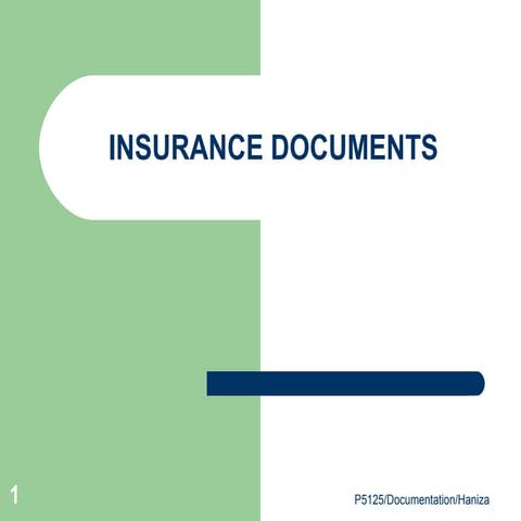 Chap 7 -_insurance_documents | PPT