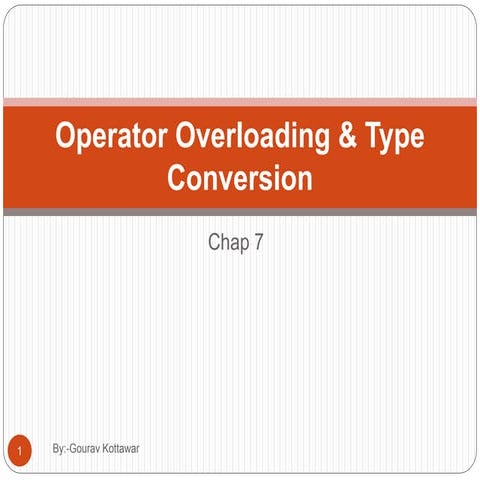 Operator Overloading And Type Conversion In Cpp Ppt