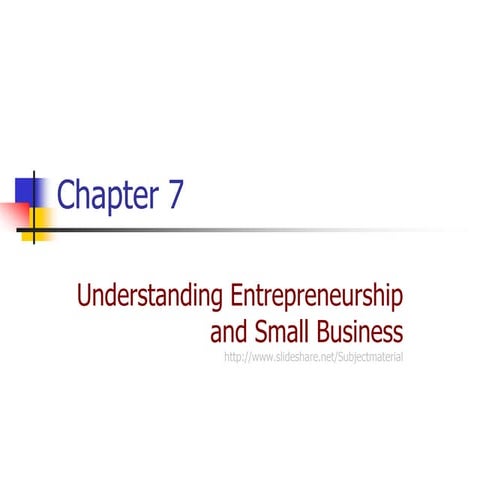 Chap 7 understanding entrepreneurship | PPTX