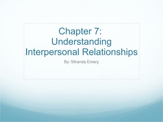 Ch6 interpersonal communication power point | PPT