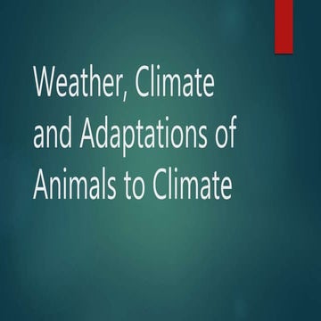Chap 7 weather, climate and adaptations of animals to climate | PPTX