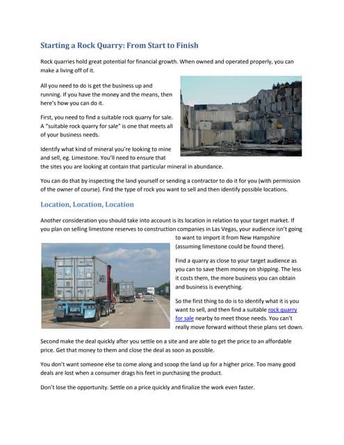 Quarry Restoration case studies | PDF