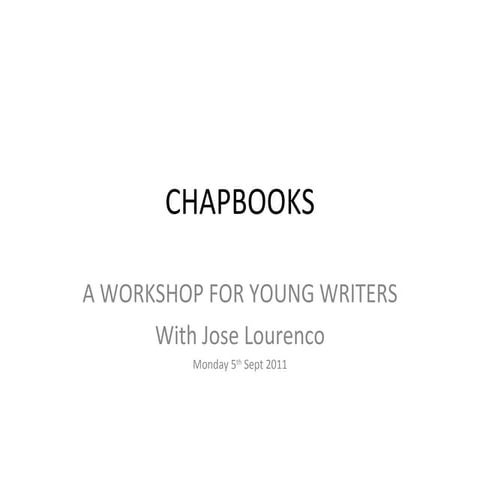 Chapbooks | PPT
