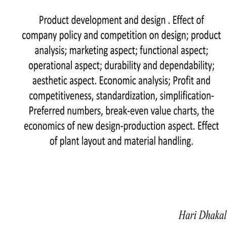 PDD-CH-3 product design and development | PPT