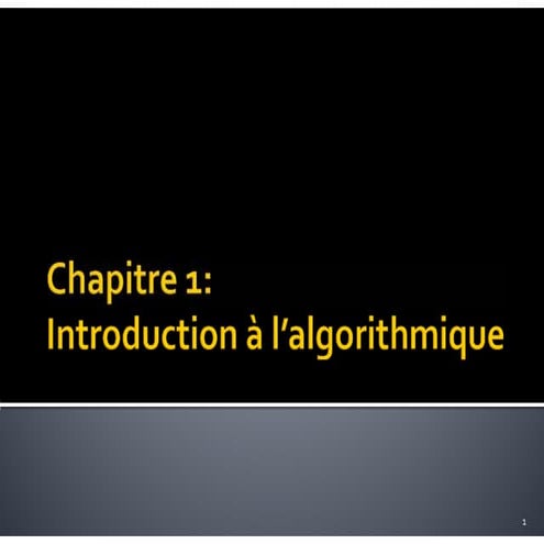 Chapitre 1 Introduction à Lalgorithmiquepdf 