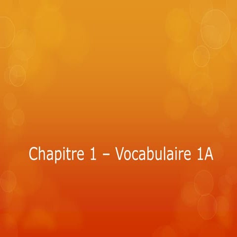 Vocabulaire à l’oeuvre 2 | PPTX