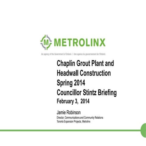 Chaplin Grout Plant and Headwall Construction Spring 2014 | PPT