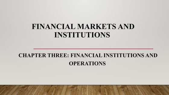 Management of financial institutions | PDF