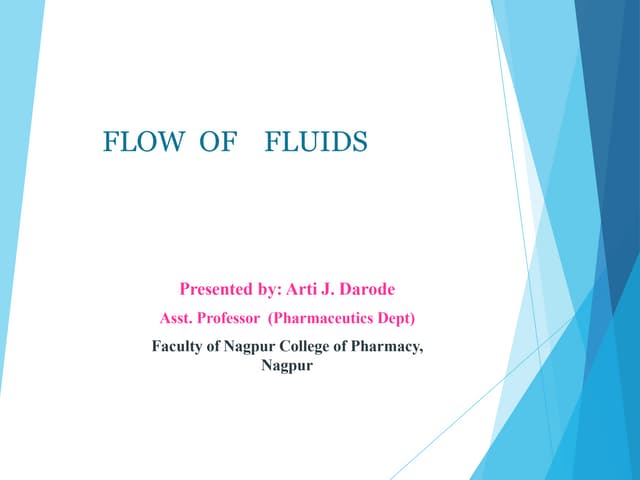 FLOW OF FLUID | PPTX | Chemistry | Science