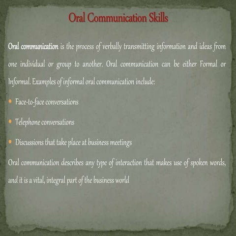 oral communication skills for hospitality graduates | PPTX