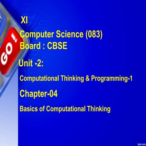 Chapter 04computational Thinkingpptx Programming Languages Computing