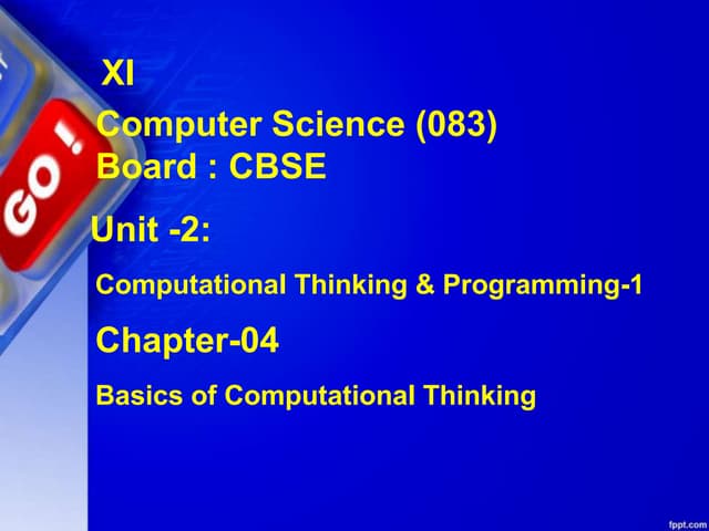 Chapter 04computational Thinkingpptx Programming Languages Computing
