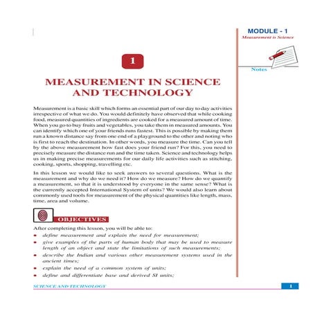 MEASUREMENT IN SCIENCE AND TECHNOLOGY | PDF