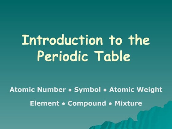 periodic table | PPT