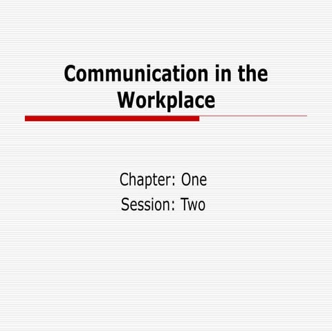 Communication in the work place in business | PPT